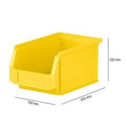 Sch&auml;fer Shop Sichtlagerkasten SSI Sch&auml;fer Serie PROFI LF 221, Polypropylen, L 234 x B 150 x H 122 mm, 2,7 l, gelb