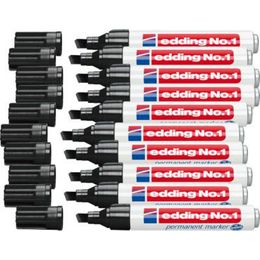 Edding No.1 permanent Marker, 10 St&uuml;ck, schwarz