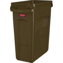Rubbermaid Abfallbeh&auml;lter Slim Jim&reg;, Kunststoff, Fassungsverm&ouml;gen 60 Liter, braun