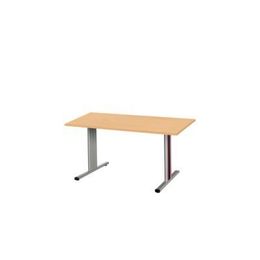 Schäfer Shop Schäfer Shop Select Besprechungstisch Planova Basic, Rechteck, T-Fuß, B 1400 x T 800 x H 717 mm, Buche/weißaluminium RAL 9006