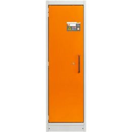 CEMO Sicherheitsschrank Typ 90 PROline 6/20, selbstschlie&szlig;ende T&uuml;ren, Anschlag links, B 635 x T 600 x H 1950 mm, 33 Liter, grau/orange