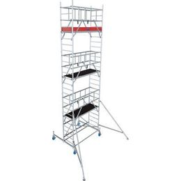 Alu-Faltger&uuml;st Krause ProTec XS, 200 kg/m&sup2;, gebremste Rollen, L 2000 x B 700 x H 7800 mm