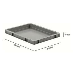Sch&auml;fer Shop Euro Box Serie EF 4040, aus PP, Inhalt 3,6 L, geschlossene W&auml;nde, Unterfassgriff, grau