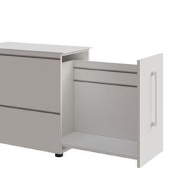 Standcontainer SOLUS PLAY, mit Utensilienauszug, Schublade, Ansatz links, Tiefe 400 mm, wei&szlig;