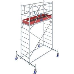 Alu-Fahrger&uuml;st Krause Serie 10, 200 kg/m&sup2;, h&ouml;henverstellbare Rollen, L 2000 x B 750 x H 4400 mm