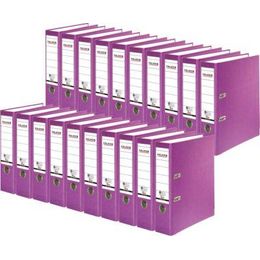 Falken Recycolor Ordner, DIN A4, R&uuml;ckenbreite 80 mm, 20 St&uuml;ck, lila