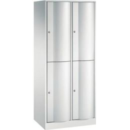 C+P Garderobenspind Resisto, 2 Abteile, 4 F&auml;cher, B 772 x T 540 x H 1950 mm, Lichtgrau/Lichtgrau