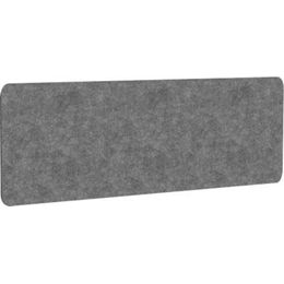 Akustik Tischtrennwand AKUSTIX Vario, Schallabsorptionsklasse B, St&auml;rke 18 mm, ohne Halterungen, B 1800 x H 600 mm, PET-Filz, grau
