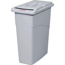Rubbermaid Slim Jim&reg; Confidental Abfallbeh&auml;lter, 87 Liter, abschlie&szlig;bar, Schlitzdeckel, hellgrau