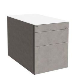 Rollcontainer SOLUS PLAY, 1 Utensilienauszug, 1 Schub, 1 HR-Auszug, grifflos, Ceramic grey