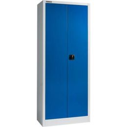 Sch&auml;fer Shop Sch&auml;fer Shop Select Materialschrank, abschlie&szlig;bar, 4 verzinkte B&ouml;den, 5 OH, B 800 x T 400 x H 1935 mm, Stahl, lichtgrau/enzianblau