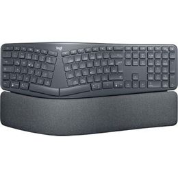 Logitech&reg; ERGO K860 drahtlose ergonomische Tastatur, Handfl&auml;chenhebefunktion, 2 Jahre Batterie