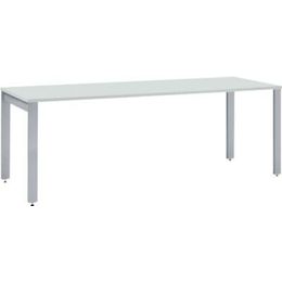 Sch&auml;fer Shop Sch&auml;fer Shop Select Schreibtisch LOGIN, 4-Fu&szlig;, B 1800 x T 800 x H 740 mm, lichtgrau/wei&szlig;alu