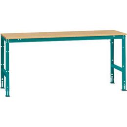 Manuflex Grundtisch UNIVERSAL Standard, Tischplatte Multiplex, 2000x800, wasserblau