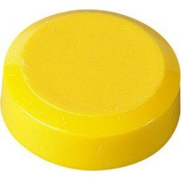 Rundmagnete Maul, Kunststoff & Metall, Feinstruktur, Haftkraft 300 g, &oslash; 20 x 7,5 mm, gelb, 20 St&uuml;ck