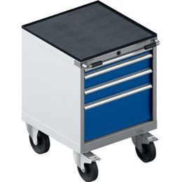 Sch&auml;fer Shop Sch&auml;fer Shop Select Schubladenschrank mit Rollen WSK 18-27, 4 Sch&uuml;be, bis 75 kg, B 411 x T 572 x H 770 mm, enzianblau/wei&szlig;aluminium