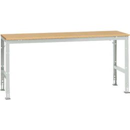 Manuflex Grundtisch UNIVERSAL Standard, Tischplatte Multiplex, 2000x800, lichtgrau