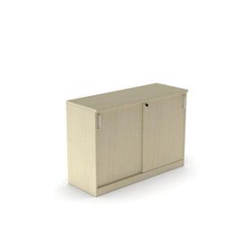 Schiebet&uuml;renschrank BEXXSTAR, 3 Ordnerh&ouml;hen, H 1155 mm, Ahorn-Dekor