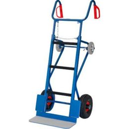 Ger&auml;tekarre Fetra 11050, bis 400 kg, Treppensterne, Tragholm, Spanngurt, h&ouml;henverstellbarer Griffb&uuml;gel, Luftbereifung, H 1300 mm, Stahl