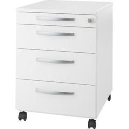 Sch&auml;fer Shop Sch&auml;fer Shop Select Rollcontainer LOGIN, 3 Schubladen, 1 Utensilienauszug, Zentralverriegelung, B 432 x T 580 x H 595 mm, wei&szlig;