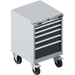 Sch&auml;fer Shop Schubladenschrank mit Rollen WSK 27-27, 6 Sch&uuml;be, bis 75 kg, B 564 x T 572 x H 870 mm, wei&szlig;aluminium/anthrazitgrau