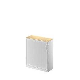 Sch&auml;fer Shop Sch&auml;fer Shop Genius Querrollladenschrank TETRIS SOLID, 3 OH, B 1000 mm, inkl. 19 mm Abdeckplatte, Ahorn-Dekor/wei&szlig;alu/wei&szlig;alu