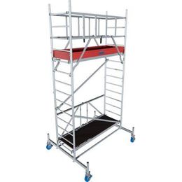 Alu-Faltger&uuml;st Krause ProTec XS, 200 kg/m&sup2;, gebremste Rollen, L 2000 x B 700 x H 4800 mm