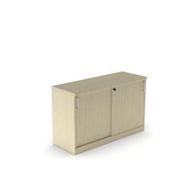 Schiebet&uuml;ren-Ansatzschrank BEXXSTAR, 1,5 Ordnerh&ouml;hen, B 1200 x T 445 x H 740 mm, Ahorn-Dekor