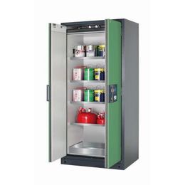 Sicherheitsschrank Typ 90 ASECOS Q-CLASSIC-90, Fl&uuml;gelt&uuml;ren, Front Resedagr&uuml;n, B 893 x T 615 x H 1953 mm