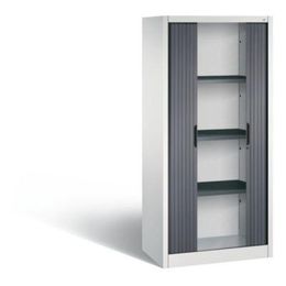 C + P Rollladenschrank Omnispace, 4 OH, abschlie&szlig;bar, B 800 x T 420 x H 1660 mm, Stahl/Kunststoff, lichtgrau/schwarzgrau
