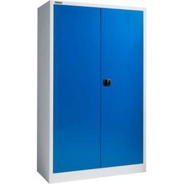 Sch&auml;fer Shop Sch&auml;fer Shop Pure Stahlschrank, Stahl, abschlie&szlig;bar, T 400 x H 1935 x B 1200 mm, 5 OH, lichtgrau/enzianblau