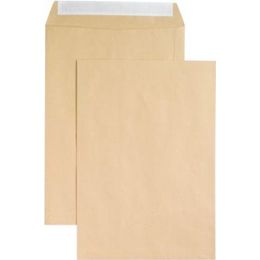 Versandtaschen Eurokuvert, DIN B4, ohne Fenster, haftklebend, 110 g/m², 250 Stück, Papier, braun