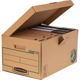 Archivbox BANKERS BOX&reg; Maxi EARTH, f&uuml;r A4, Klappdeckel & Beschriftungsfeld, B 293 x T 560 x H 390 mm, FSC&reg;-Recyclingkarton, braun, 10 St&uuml;ck