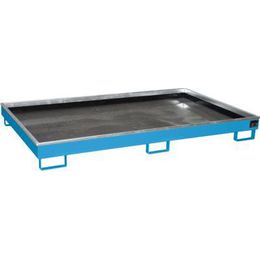 Bauer Regalwanne RW 2200-1 PE, mit PE-Einsatz, lackiert, L 2165 x B 1315 x H 230 mm, lichtblau RAL 5012
