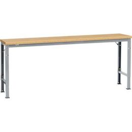 Manuflex Grundtisch UNIVERSAL Spezial, 2000 x 800 mm, Multiplex natur, alusilber