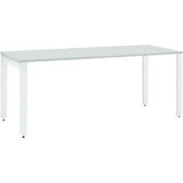 Schäfer Shop Schäfer Shop Select Schreibtisch LOGIN, 4-Fuß, B 1600 x T 800 x H 740 mm, lichtgrau/verkehrsweiß