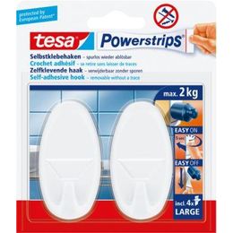 Tesa Powerstrips Haken Large, oval, weiß