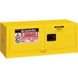 Justrite FM-Sicherheitsschrank Piggyback Sure-Grip&reg; EX, f&uuml;r entz&uuml;ndbare Fl&uuml;ssigkeiten, bis 45 Liter, manuell schlie&szlig;ende T&uuml;ren, gelb