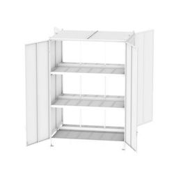 Regalcontainer Bauer CEN 29-3b, Stahl, Doppelfl&uuml;geltor, B 3275 x T 2900 x H 4415 mm, grau