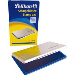 Pelikan Stempelkissen Gr. Nr. 1, f&uuml;r Gummi- und Polymerstempel, in Metallicgeh&auml;use, 90 x 160 mm, blau