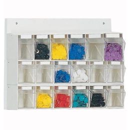Wand Kleinteilemagazin MultiStore, 18 Klappk&auml;sten, Volumen 4,7 l, B 600 x T 108 x H 410 mm, Holzplatte & Polystyrol