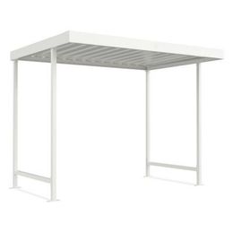 &Uuml;berdachungssystem Modell Leipzig, einseitig, Grundeinheit, T 2200 mm, B 2870 mm, grauwei&szlig;