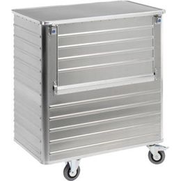 Transportwagen aus Leichtmetall, abklappbare L&auml;ngswand, 1050 Liter, mit Deckel