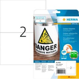 Herma Folienetiketten Special Nr. 9535, 210 x 148 mm, wetterfest, selbstklebend, permanent, wei&szlig;, 20 St&uuml;ck