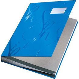 Leitz&reg; Design-Unterschriftenmappe 5745, 18 F&auml;cher, Karton, blau