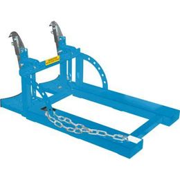 Bauer Fasslifter RS 60-II, f&uuml;r Stapler, 2x 60-l-F&auml;sser, L 1050 x B 650 x H 460 mm, bis 200 kg, Stahl, Lichtblau