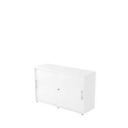 Schiebet&uuml;renschrank, 2 OH, B 1200 x T 400 x H 748 mm, wei&szlig;/wei&szlig;