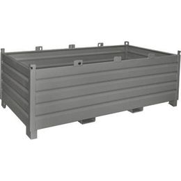 Bauer Sammelbeh&auml;lter-System SBS 2000, L 1200 x B 2400 x H 850 mm, bis zu 3-fach stapelbar, lackiert, mit Transportwagen, mausgrau RAL 7005