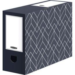 Archivschachtel BANKERS BOX&reg; D&eacute;cor, FSC&reg;-zertifizierter Karton, B 100 x T 345 x H 253 mm, f&uuml;r DIN A4 Formate, mitternachtsblau, 5 St&uuml;ck
