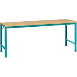 Manuflex Grundtisch UNIVERSAL Spezial, 2000 x 1000 mm, Multiplex natur, wasserblau